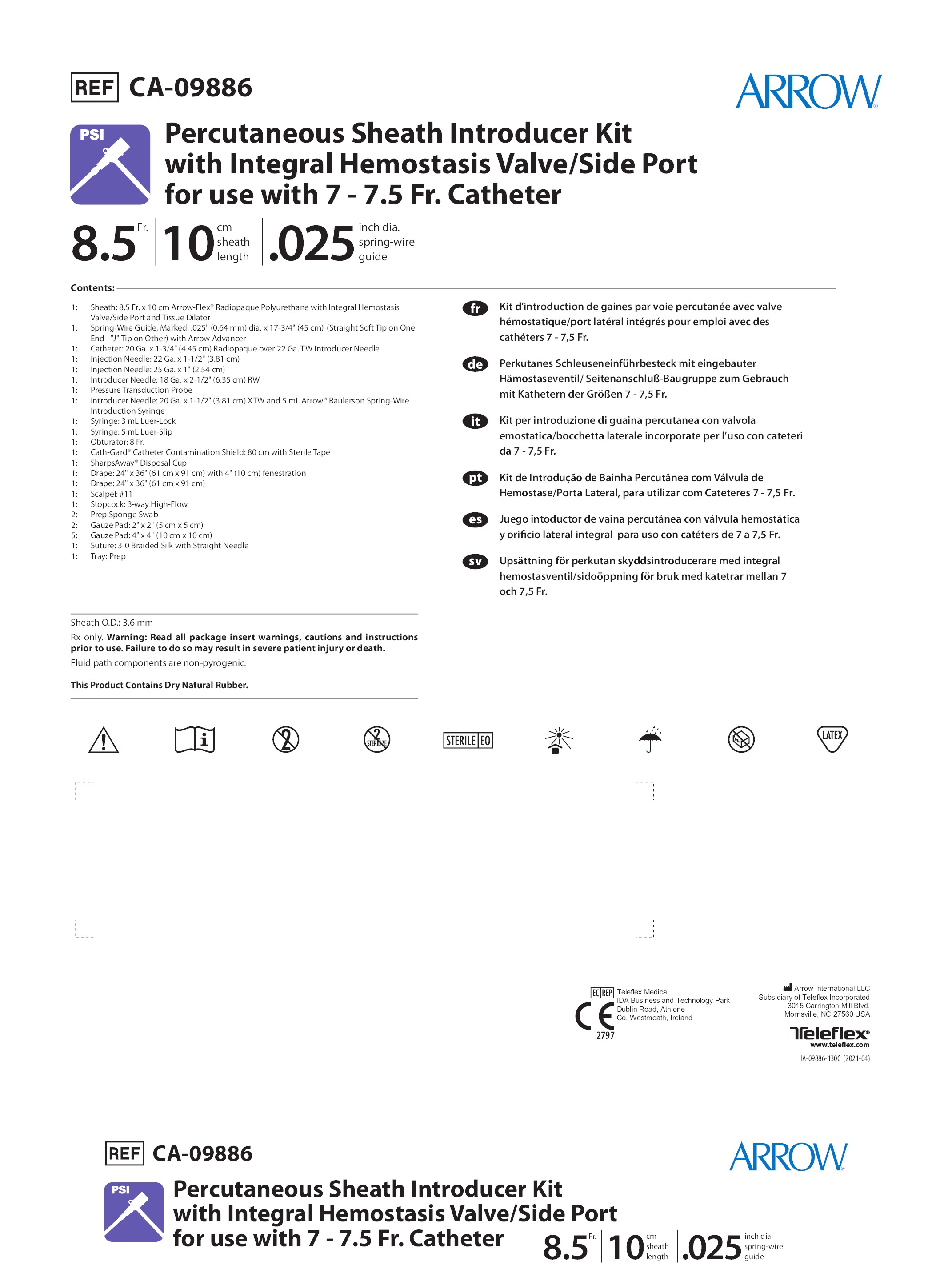 CA-09886 - Teleflex Incorporated - Vascular Access Product Catalog