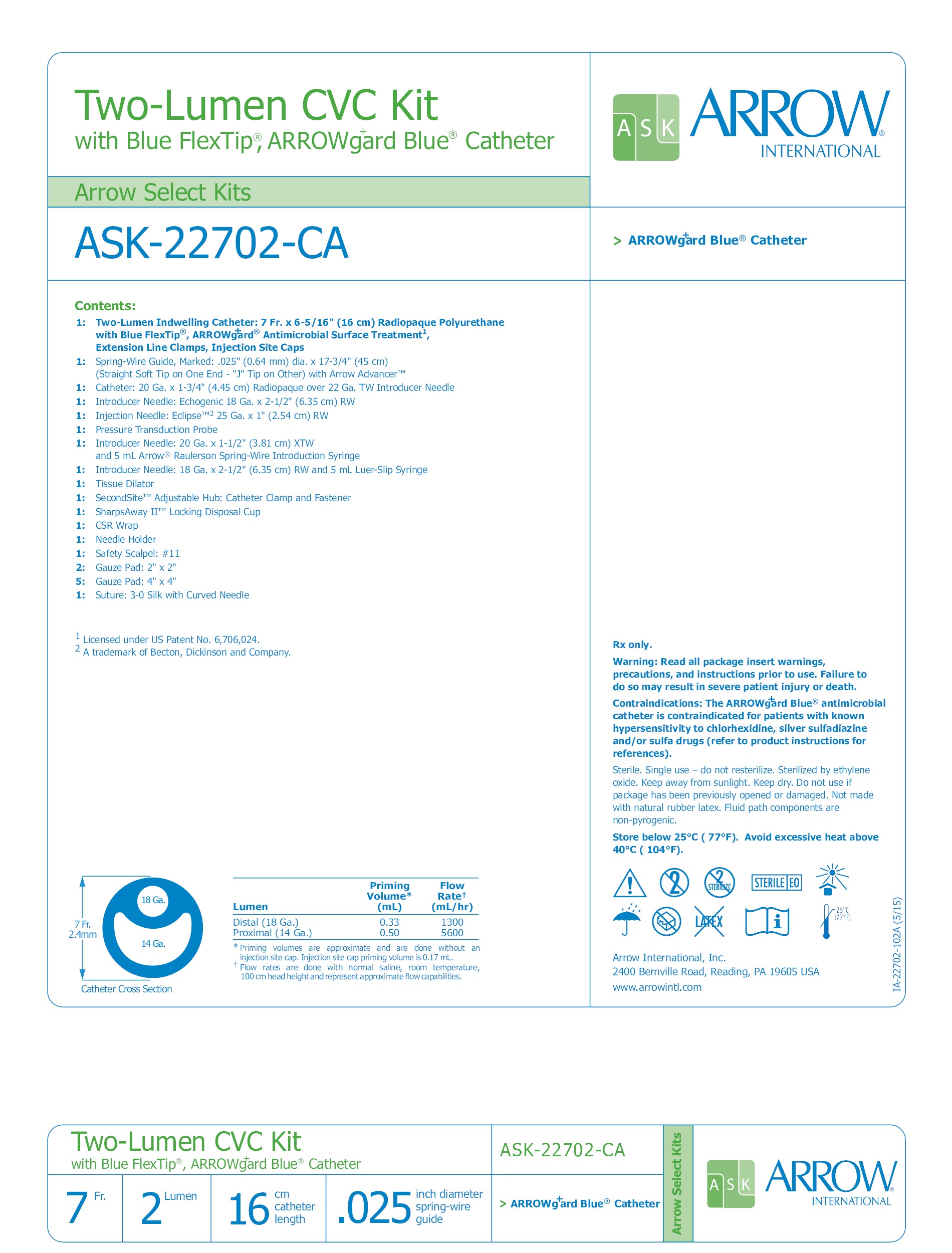 ASK-22702-CA - Teleflex Incorporated - Vascular Access Product Catalog