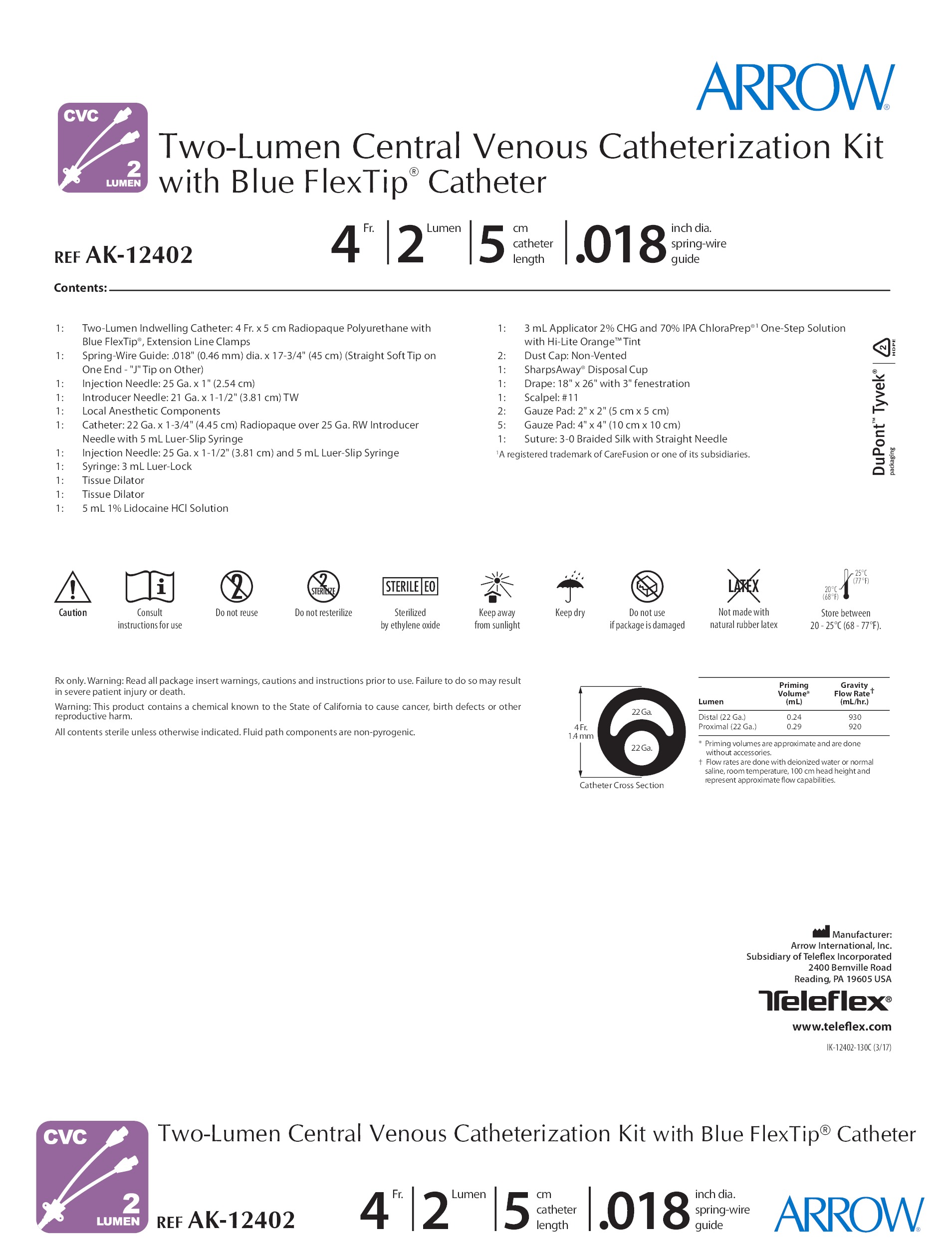 AK-12402 - Teleflex Incorporated - Vascular Access Product Catalog
