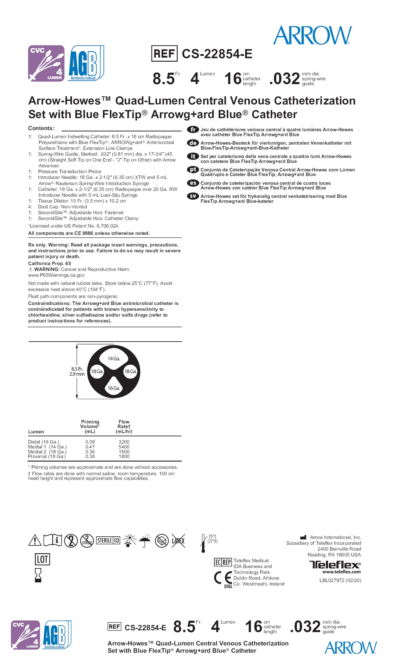 CS-22854-E - Teleflex Incorporated - Vascular Access Product Catalog