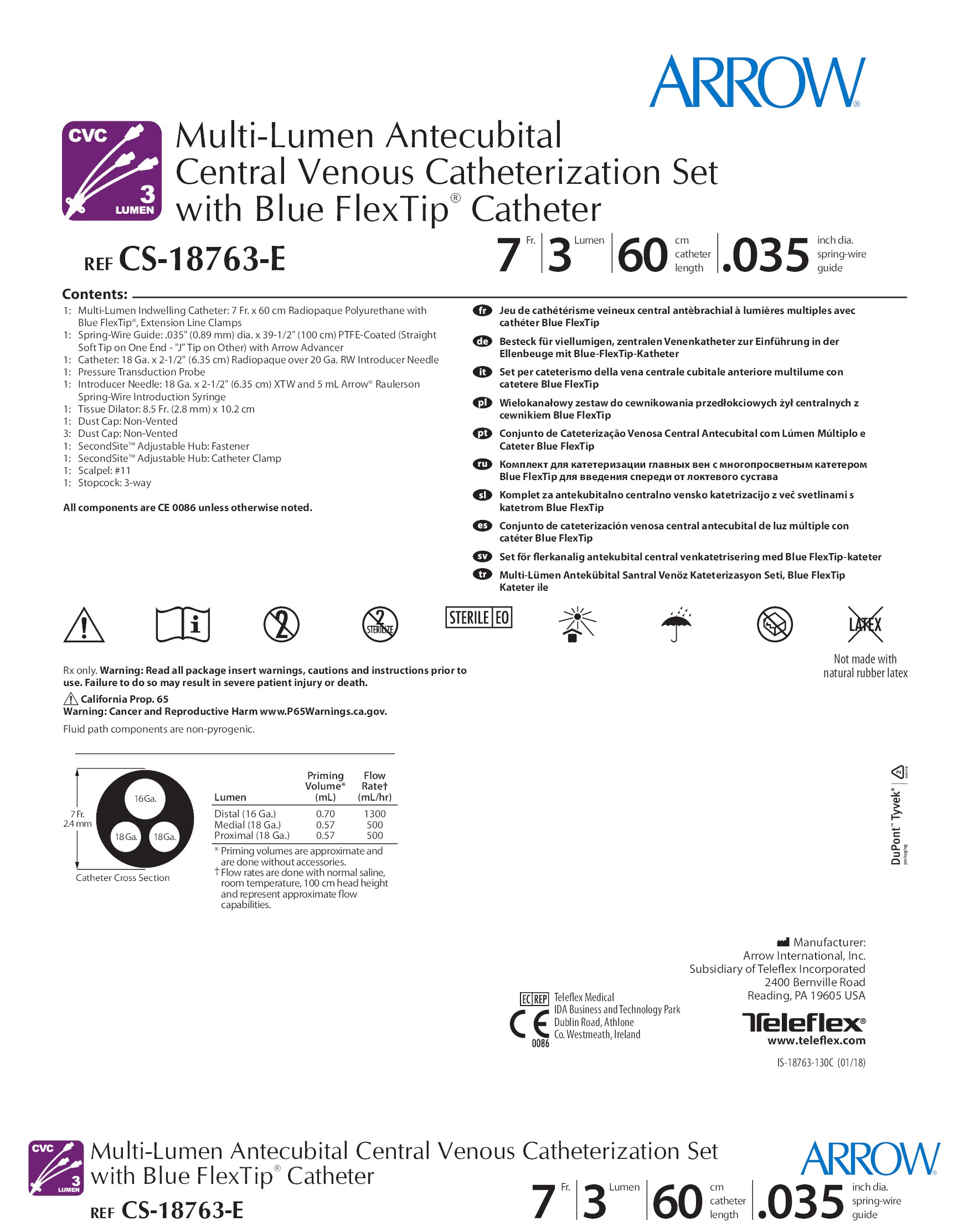 CS-18763-E - Teleflex Incorporated - Vascular Access Product Catalog